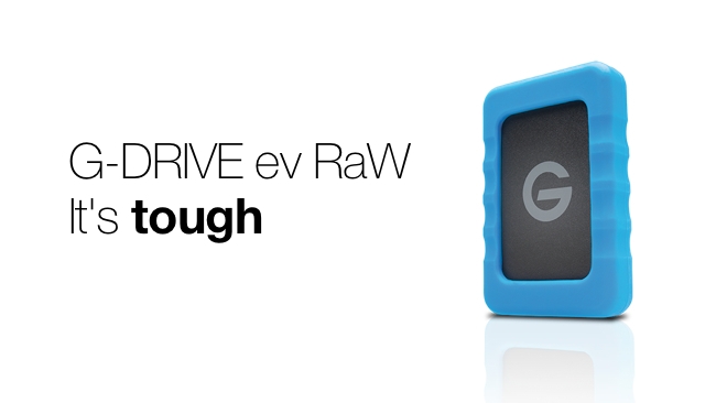 G-DRIVE ev RaW: portable and tough USB 3 drive
