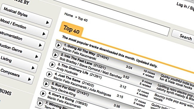 Download some great production music, free. No credit card needed.