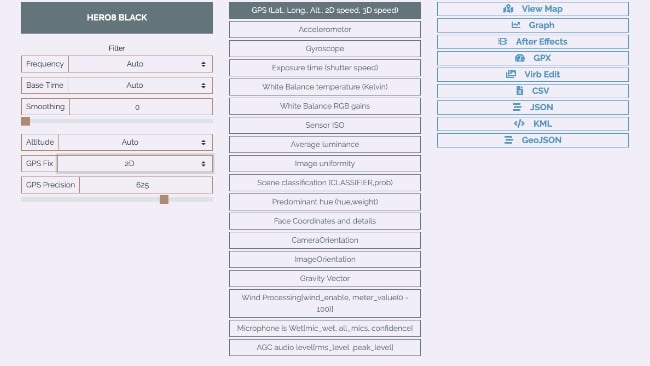 GoPro Telemetry Extractor lets you do cool stuff
