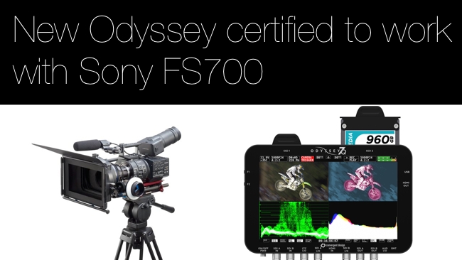 Sony FS700 can now use the Odyssey 7Q as a 4K recorder