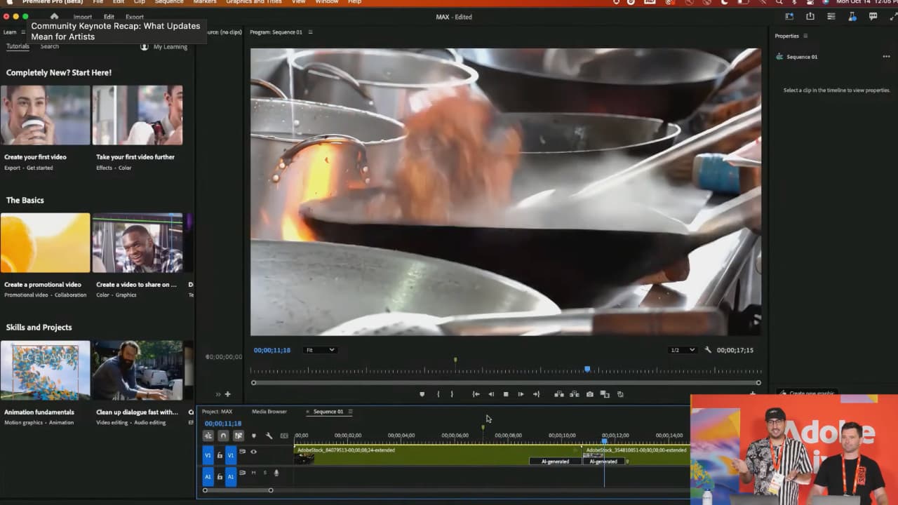 Watching live demos from the Adobe MAX conference